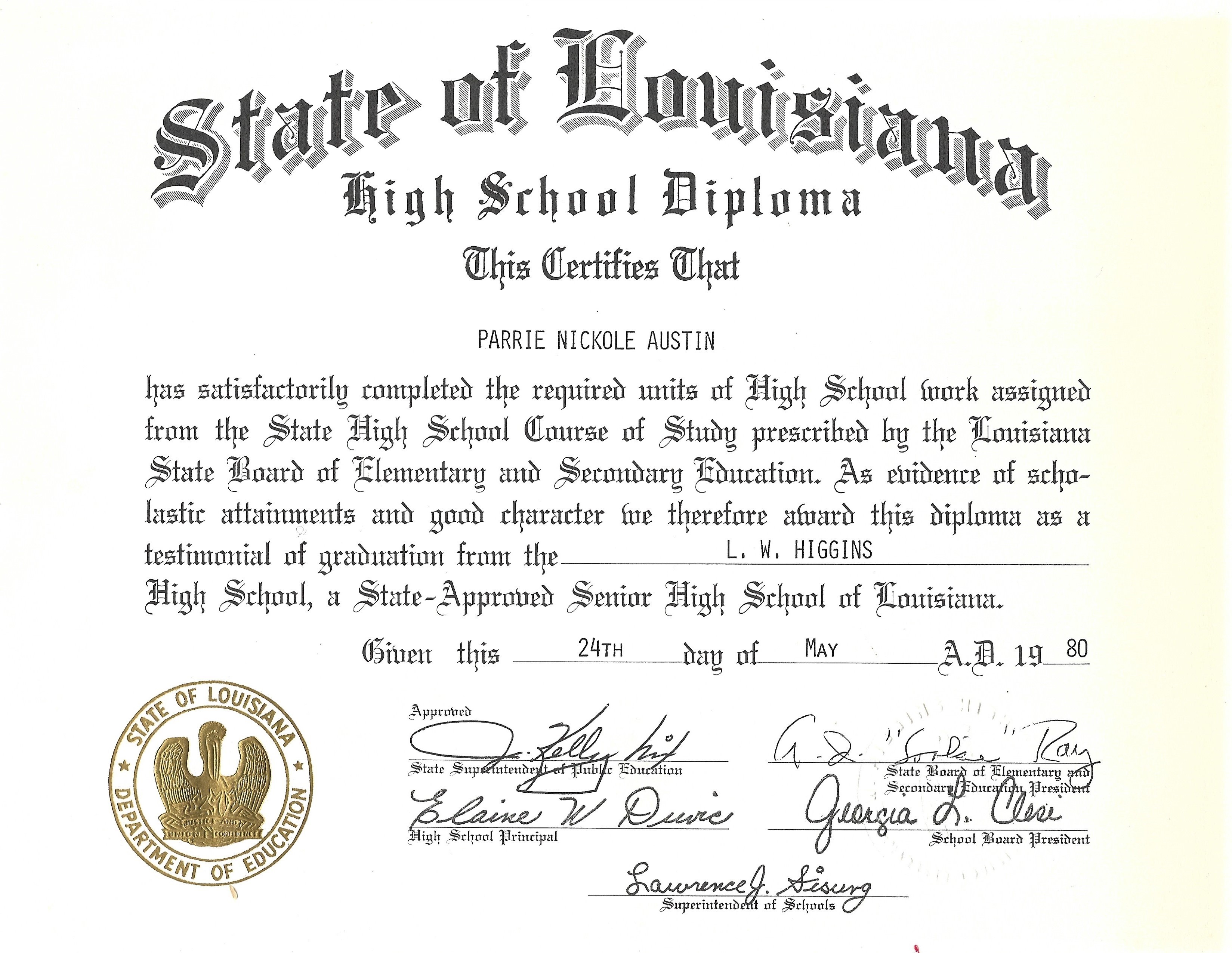 Graduation Day – Fourty-six Years Later FACES… L W Higgins High School ...